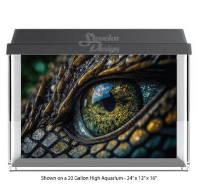 Close Up Dragon Eye Green Polyester Fish Tank Glass Backdrop Aquarium ...