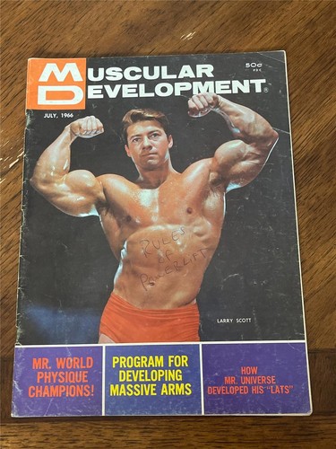 MUSCULAR DEVELOPMENT bodybuilding muscle magazine LARRY SCOTT 7-66 | eBay