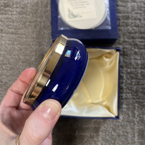 Framecraft Miniature Cobalt Blue Porcelain Trinket Box For Cross Stitch ...