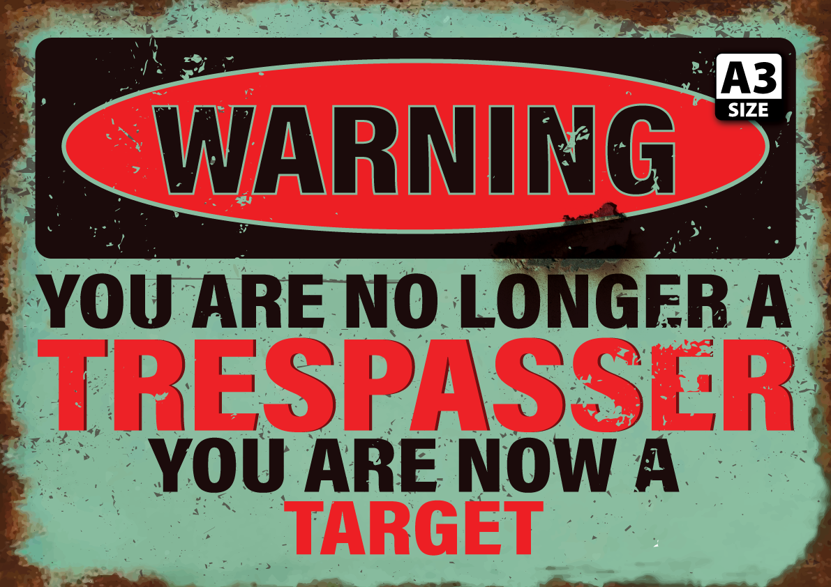 Warning You are Now A Target Funny Pro Gun Aluminum Sign Decor Metal ...