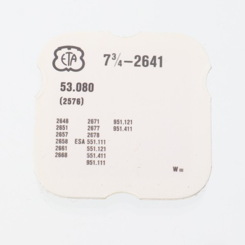 Genuine ETA 2641, 2648, 2671 Date Jumper Watch Part #2576 NOS 53.080 ...