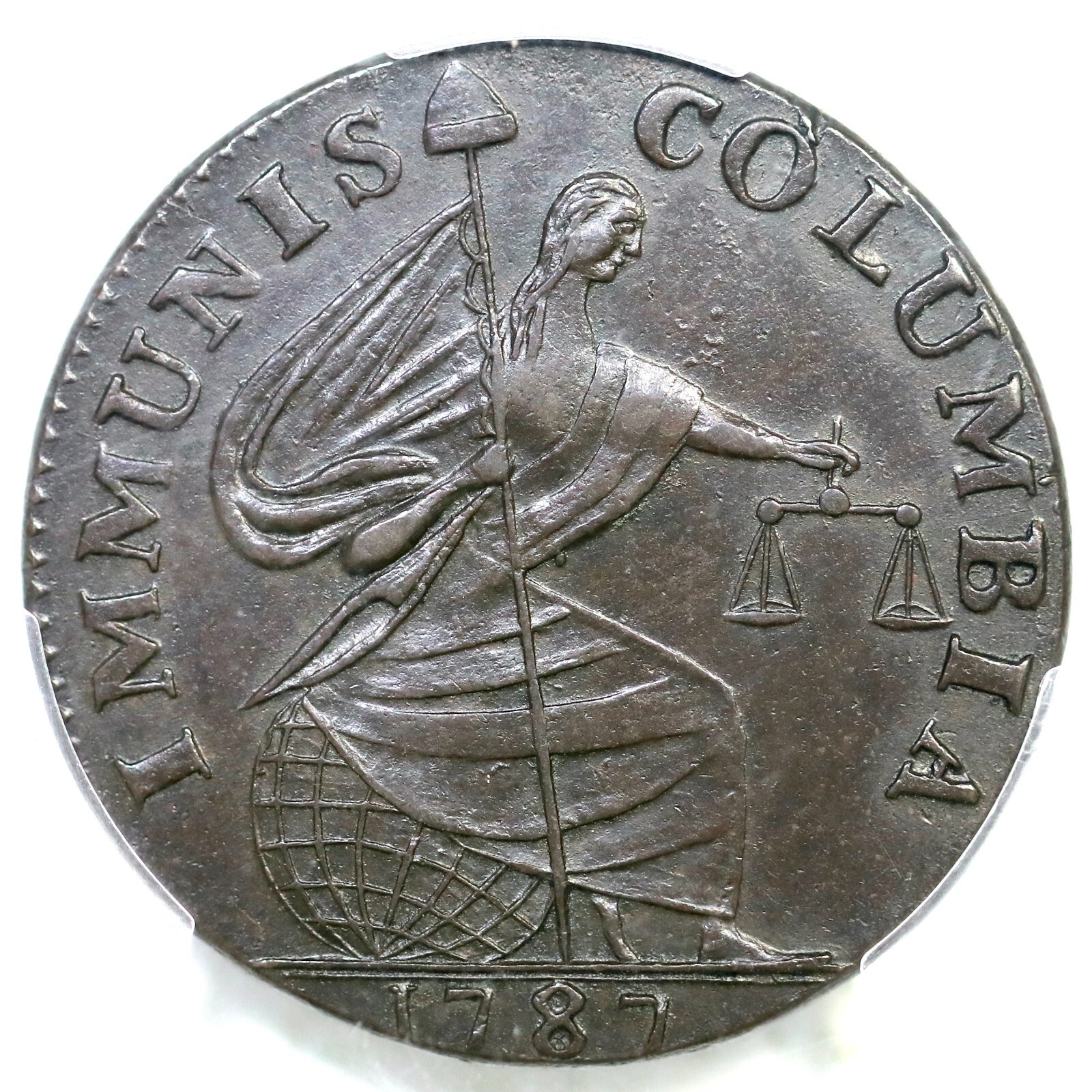1787 PCGS MS 64 BN Immunis Columbia Eagle Reverse Copper | eBay