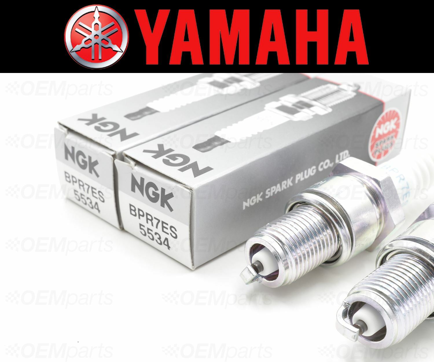 Set of (2) NGK BPR7ES Spark Plugs Yamaha (See Fitment Chart) #BPR-7ES00 ...