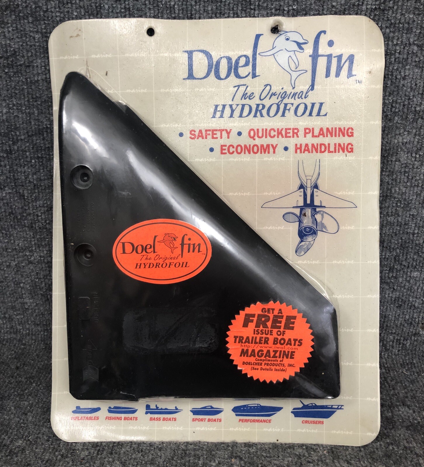 Doelcher Doel-Fin Original Hydrofoil Stabilizer Fits All Outboards ...