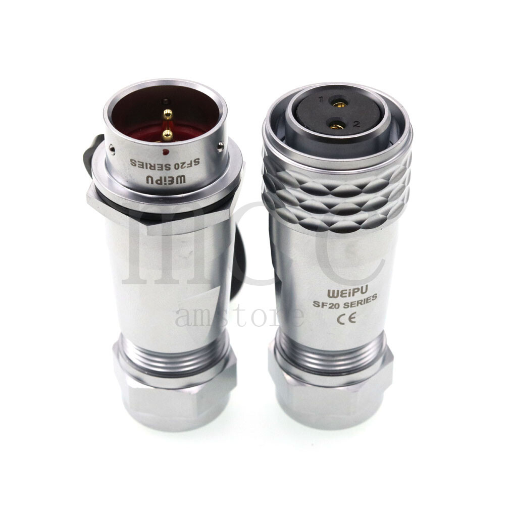 WEIPU SF20 IP67 Waterproof 2 pin Plug and Socket Inline Connector ...