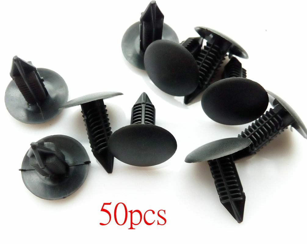50PCS 6.6x6.8 Nylon Carpet Clip Interior trim Retainer Clip For BMW 3 ...