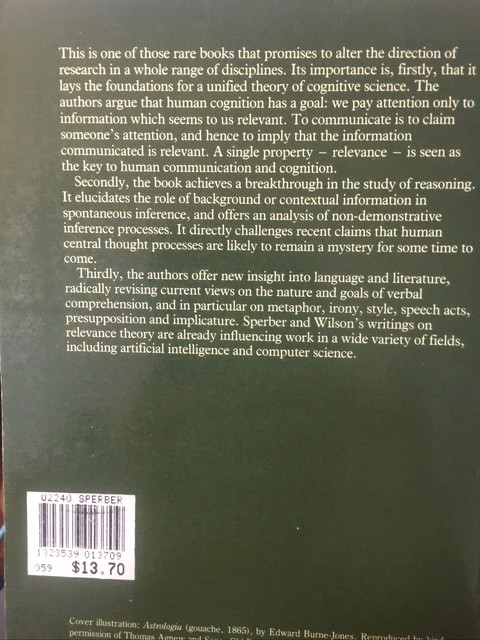 Language and Thought Ser.: Relevance : Communication and Cognition by ...