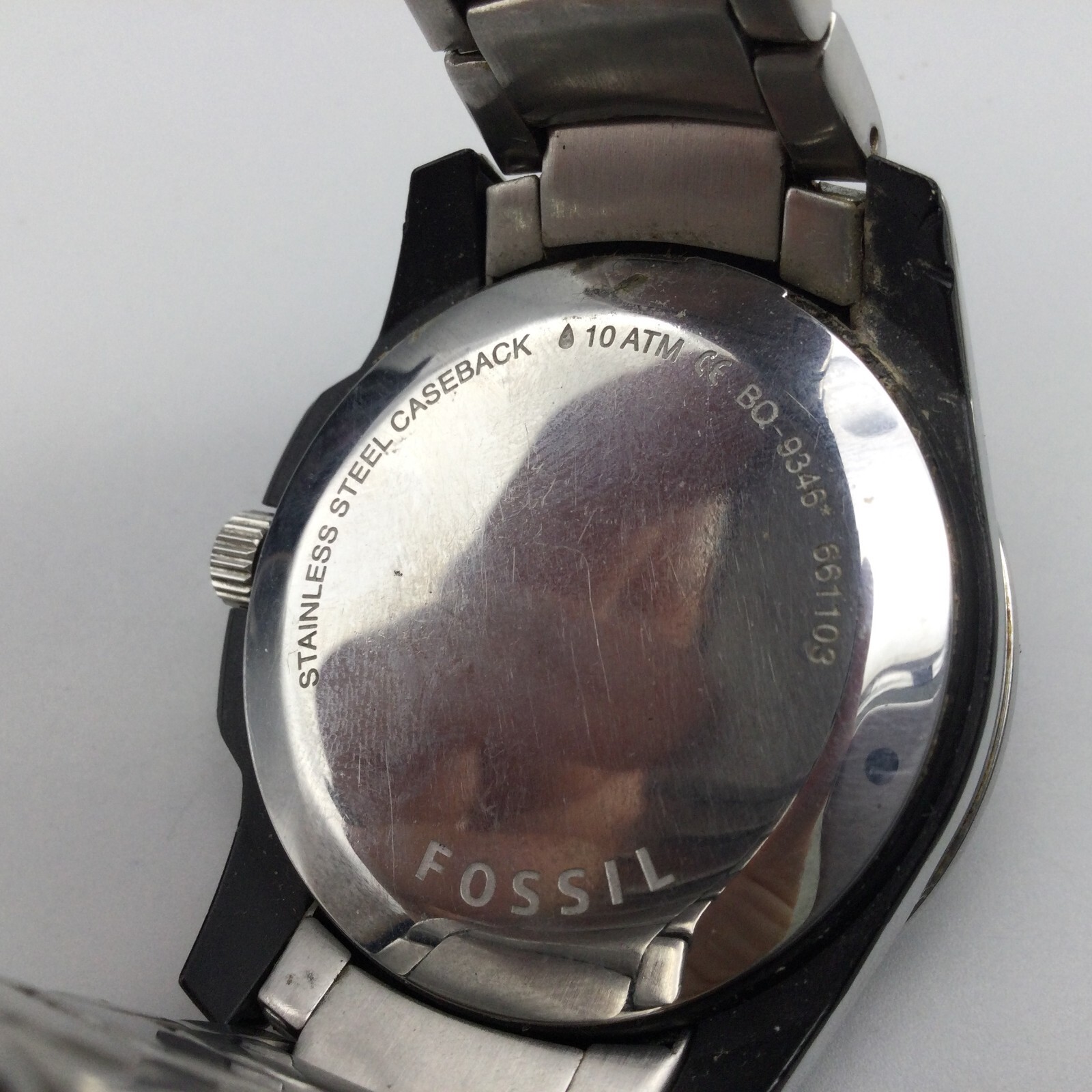 Fossil Watch Men 41mm Silver Tone BQ-9346 Day Date Blue Dial New ...
