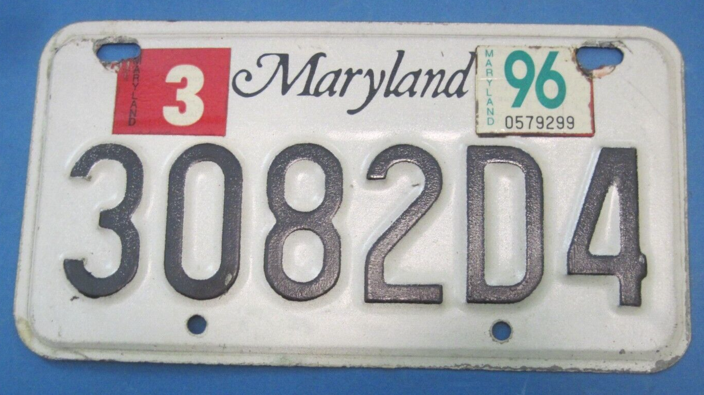 1996 Maryland motorcycle license plate | eBay