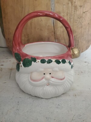 Vintage Santa Head Planter basket Ceramic | eBay