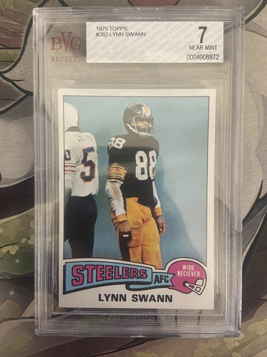 1975 Topps #282 Lynn Swann ROOKIE RC BVG 7 Graded Football Card NFL ...