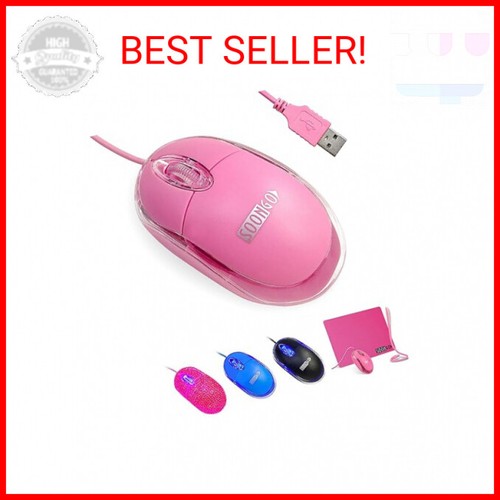 Pink Mini Mouse Computer Mouse Ergonomic Mouse with 1.5M Cable USB ...