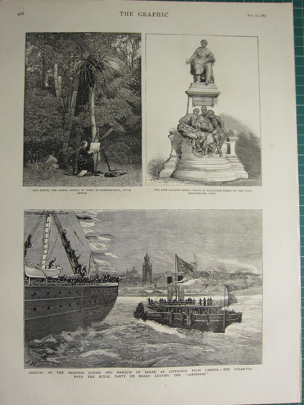 1883 VICTORIAN PRINT ~ STEAM TUG PRINCESS LOUISE MARQUIS OF LORNE AT ...