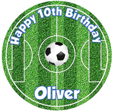 Soccer Pitch Personalised Cake Topper Edible Image Birthday Party ...