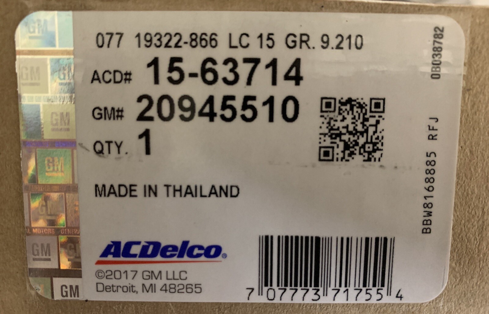 A/c Evaporator Core ACDelco GM Original Equipment 15-63714 for sale ...