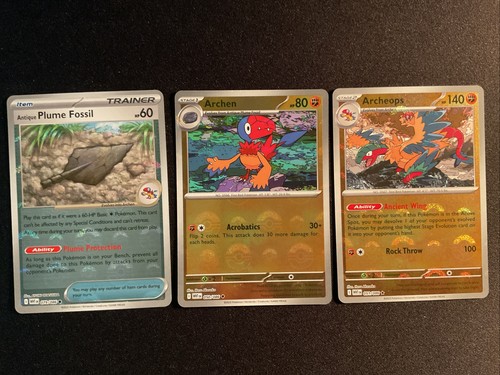 Pokemon TCG White Flare - Antique Plume Fossil + Archen + Archeops ...