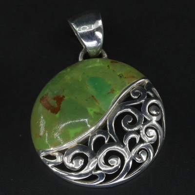 Sterling Silver - SX SALLY C TREASURES Gaspeite Turquoise Necklace ...