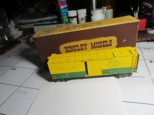 HO trains; Very nice in orig box BINKLEY MODELS RUTLAND 40 foot wood ...
