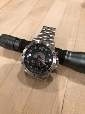 Stauer Men's Chronograph Hybrid Watch WR50 19093 Stainless Steel ...