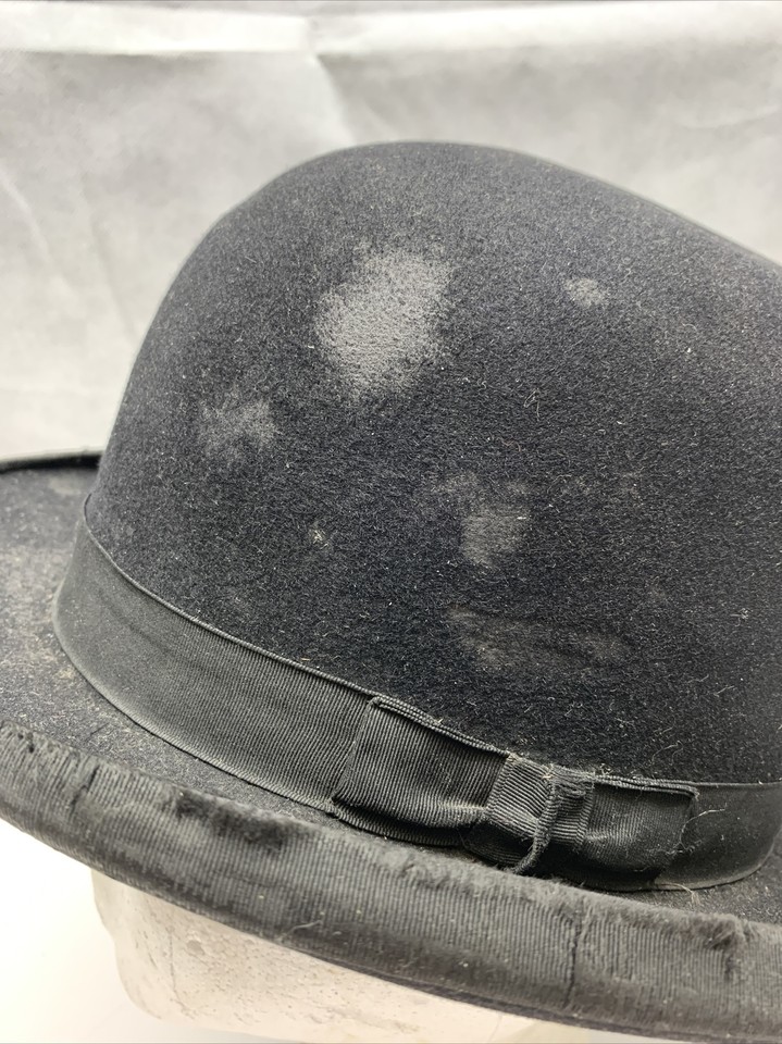 Turn Of The Century Bowler Hat Size 7 Western Old West KG | eBay