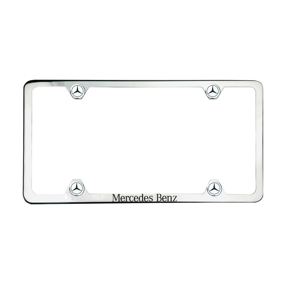 Fit Mercedes-Benz Laser Etching Stainless Steel Chrome Slim License ...