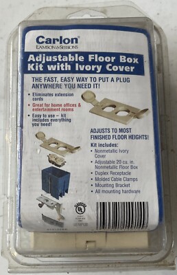 Carlon Thomas & Betts B121BFBR Adjustable Floor Box Kit with Ivory ...