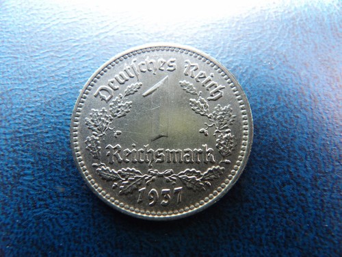 Germany 1937 A 3rd Reich SS Nazi Eagle 1 Reichsmark mark nickel Coin H2 ...