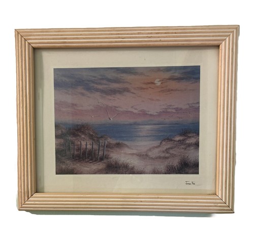 Dunes Seashore Ocean Beachless JAMES FAN Matted Framed Art Print ...