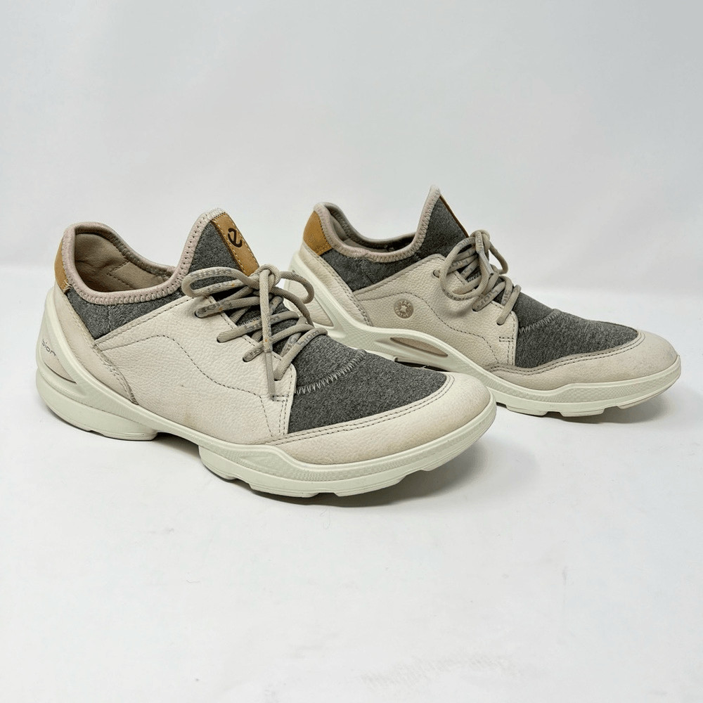 ECCO Biom Street Lace Gravel Wild Dove Gray and Cream… - Gem