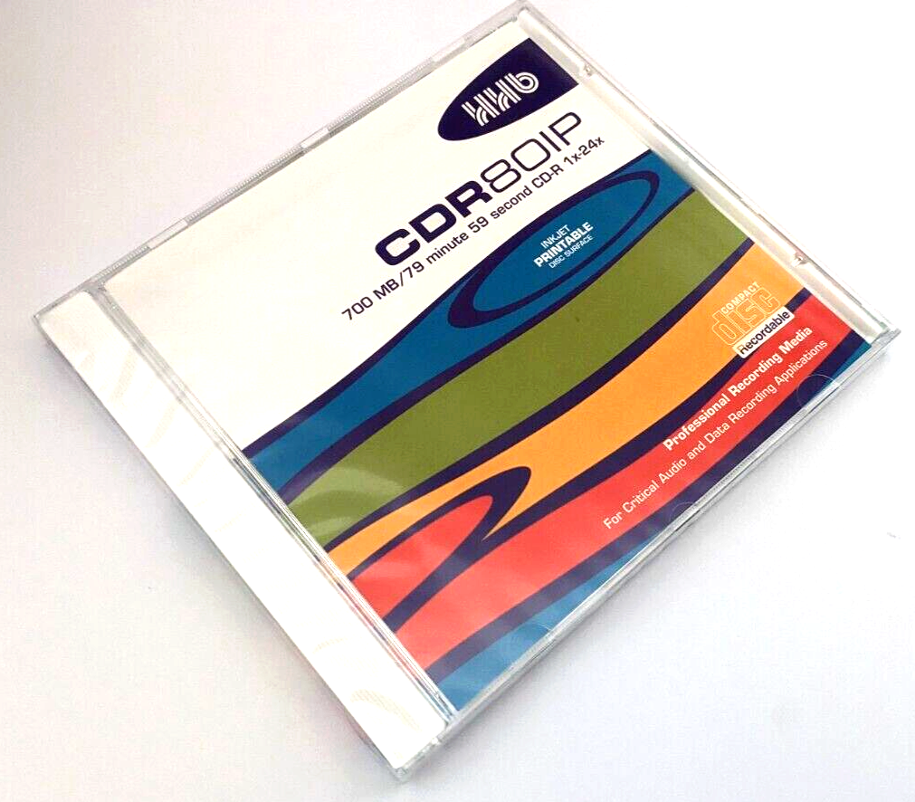 HHB CDR80IP Printable 700MB/80 Min Audio Data Recordable Compact Disc ...