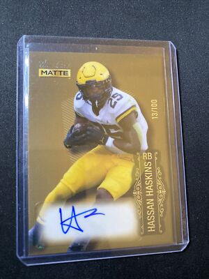 2022 Wild Card MATTE Auto Gold - Silver Foil /100 Hassan Haskins Rookie ...