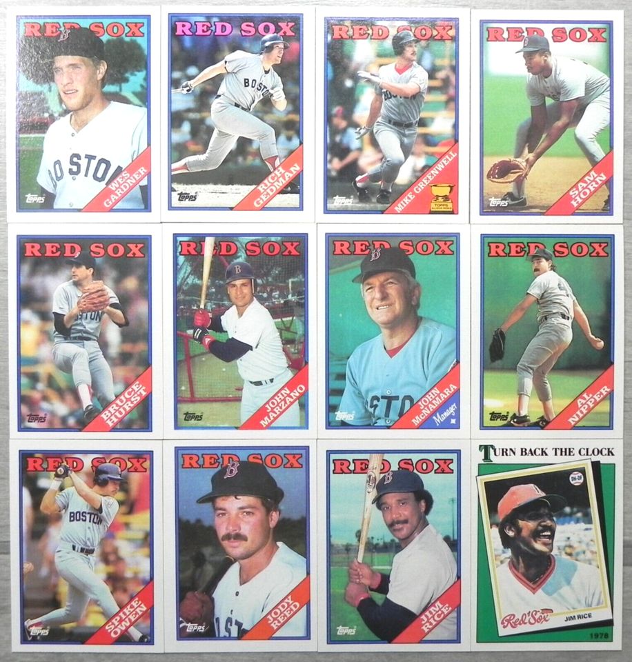 Boston Red Sox 1988 Topps 33-Card Team Set with Trade _ Receive Exact ...