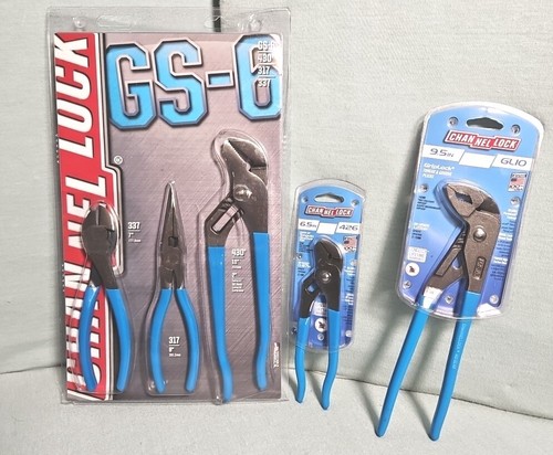 Channellock 3 Piece Plier Set with Blue Grips GS-6 with 430, 317 & 337 ...