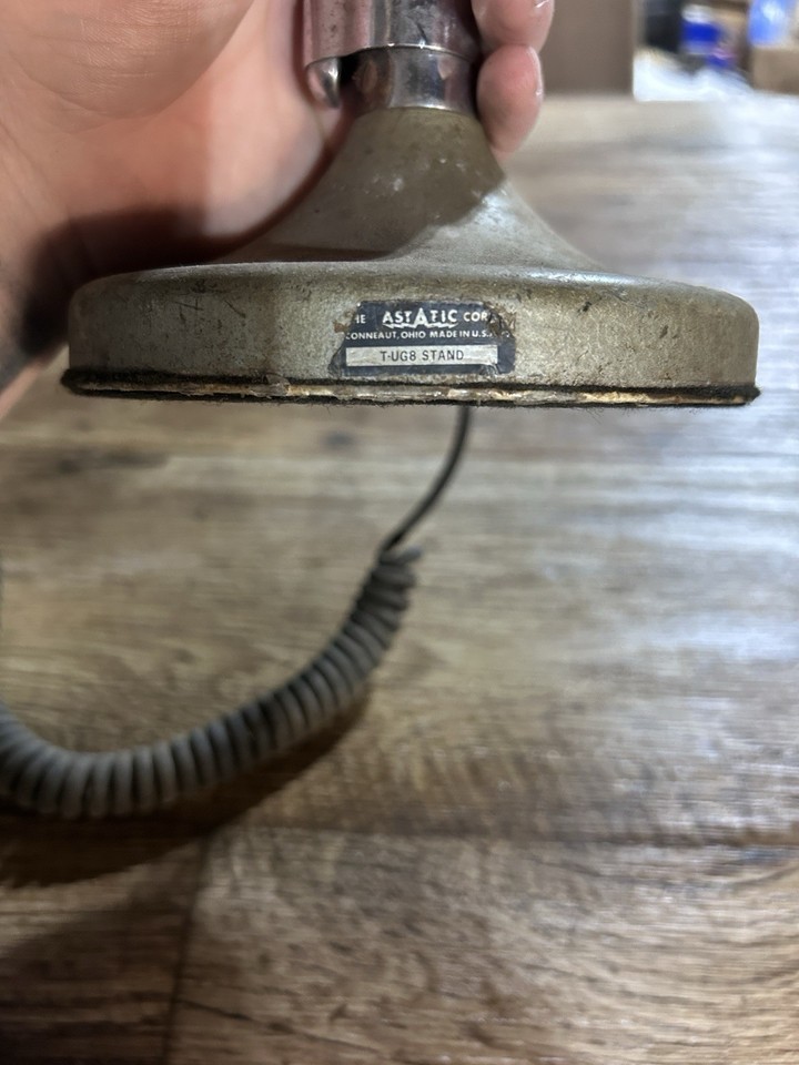 Vintage Astatic Ham Radio Microphone Mic Crystal Audio Music CB Chrome ...