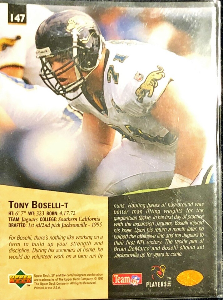 Rare Vintage Mint Condition Tony Boselli rookie card Upper Deck 1995 ...