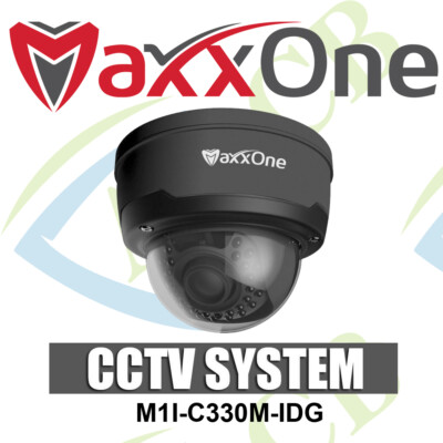 MaxxOne M1I-C330M-IDG/W 2.8-12mm MOTORISED IP Dome GREY CCTV Camera ...