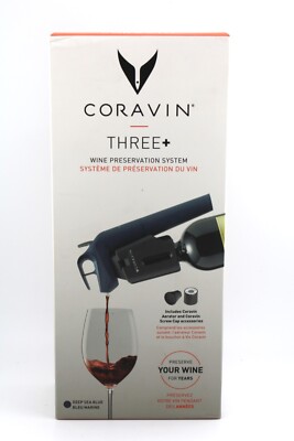 CORAVIN THREE+ WINE PRESERVATION SYSTEM Unused Grey READ DESCRIPTION ...