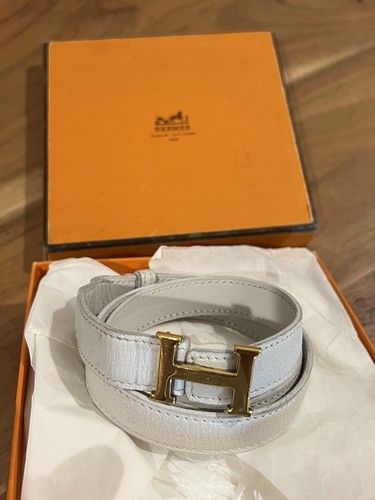 hermes white leather - Gem