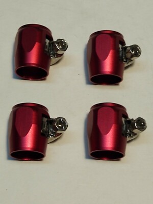 3/8 HOSE CLAMP ALUMINUM COVER FOR 6AN BRAIDED OR RUBBER HOSE RED (SET ...