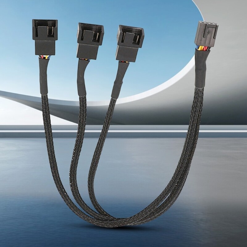 4 Pin PWM Fan Splitter Cable Adapter Computer PC Fan Power Extension ...
