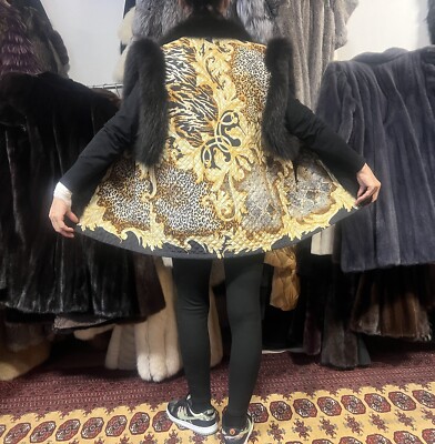 Fox Vest VOSS Silk Black Fur Real Black Fox Vest Volpe Silk | eBay