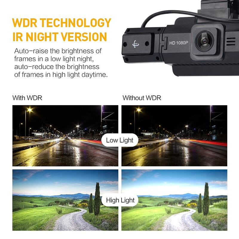 1080P Dual Lens Car DVR Driving Video Recorder Front And Inside Camera ...