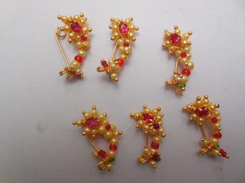 Marathi Nose Ring Ethnic Nath Bridal Non Pierced Pearl Nostril Wedding ...