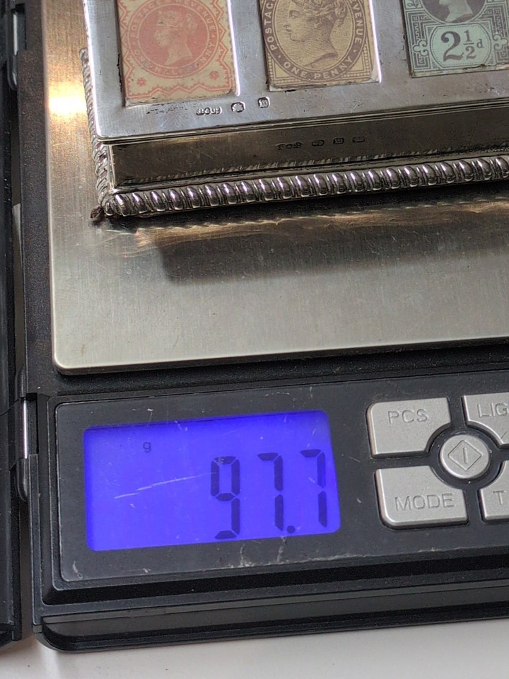 TOP QUALITY ANTIQUE HM SILVER EDWARDIAN STAMP CASE BIRMINGHAM 1896 ...