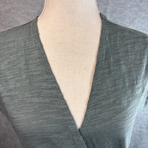 Lilla P Wrap Top Tie Tank S Sage Green Cap Sleeve 100% Cotton ...