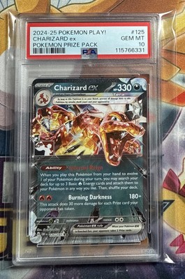 Charizard ex Prize Pack Series 4 Pokemon 125/197 League Stamped PSA 10 ...
