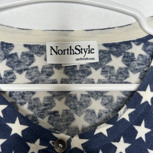 NorthStyle Cardigan Sweater Navy Stars Large American Flag 250 Years ...