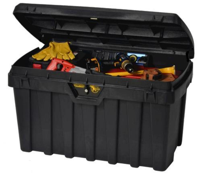 Large 50 Gallon Heavy Duty Black Tuff Bin Lock Tool Box Security ...