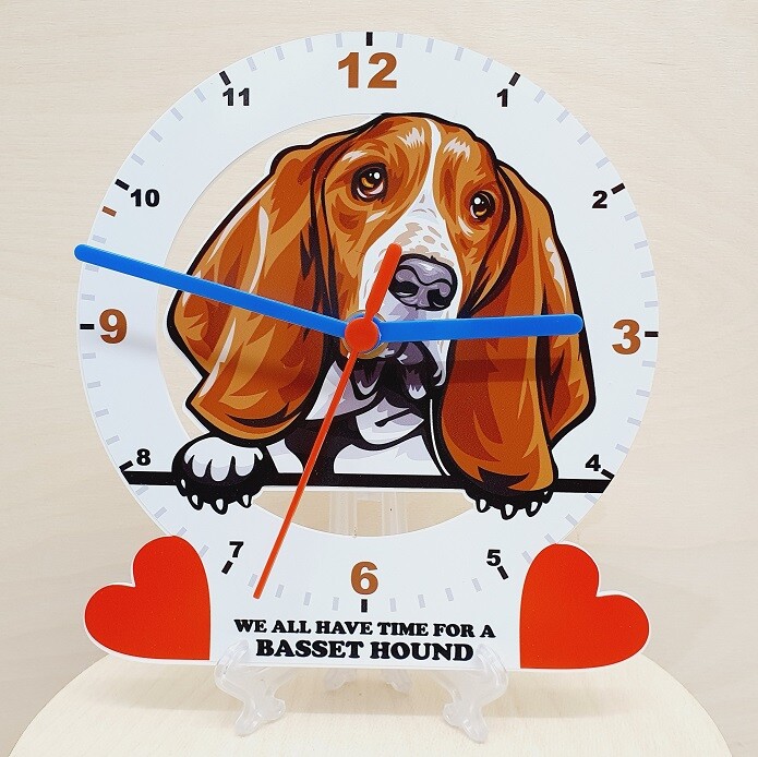 Personalised Clock, Your Dog's Name, 50+ Dog Breeds, Cartoon Style ...