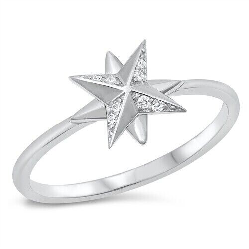 Star Windmill Ring Genuine Sterling Silver 925 Clear CZ Height 9 mm Sizes 4 - 10 | eBay